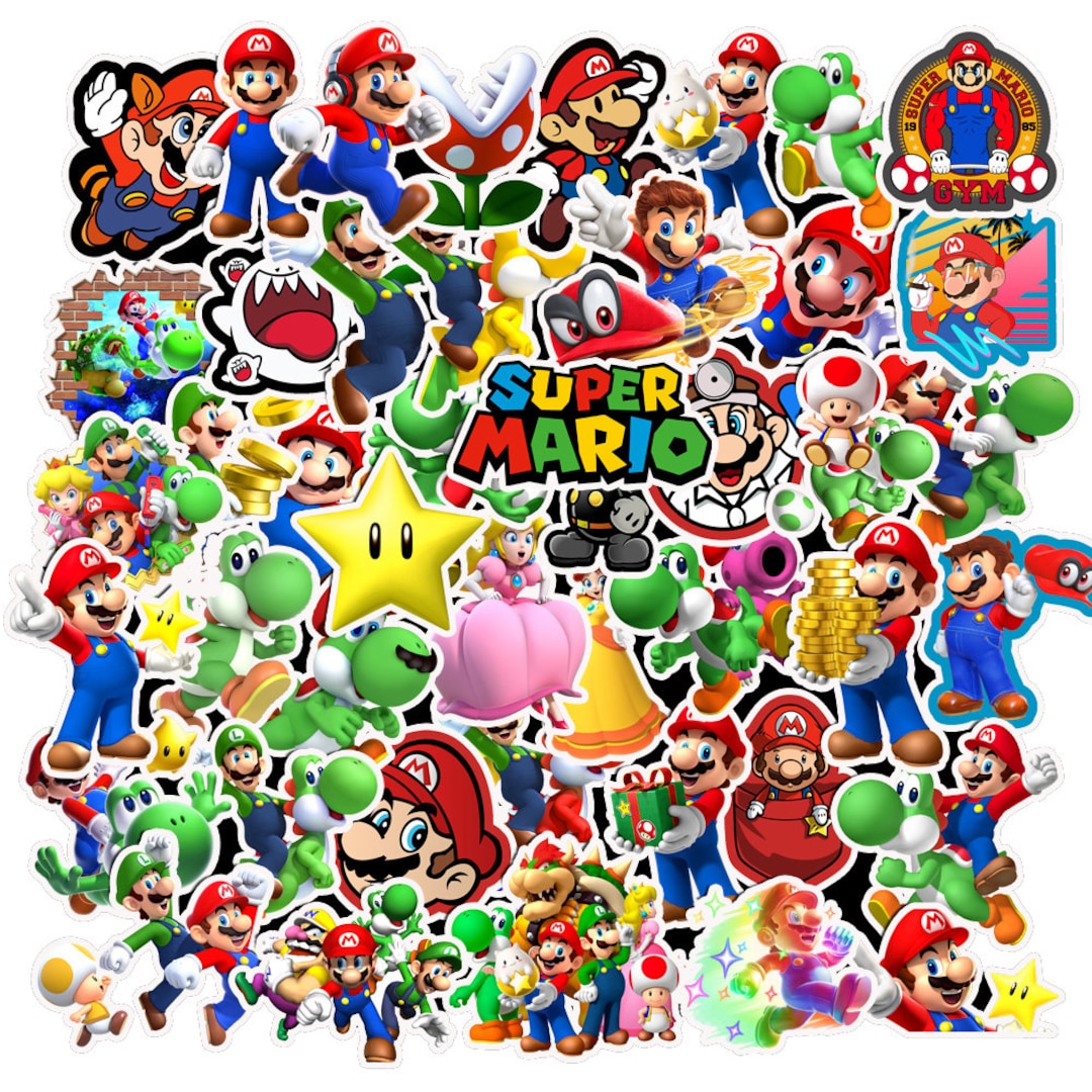 50 Stickers Super Mario P1 Design Cute Aesthetic Stickers Decal ...