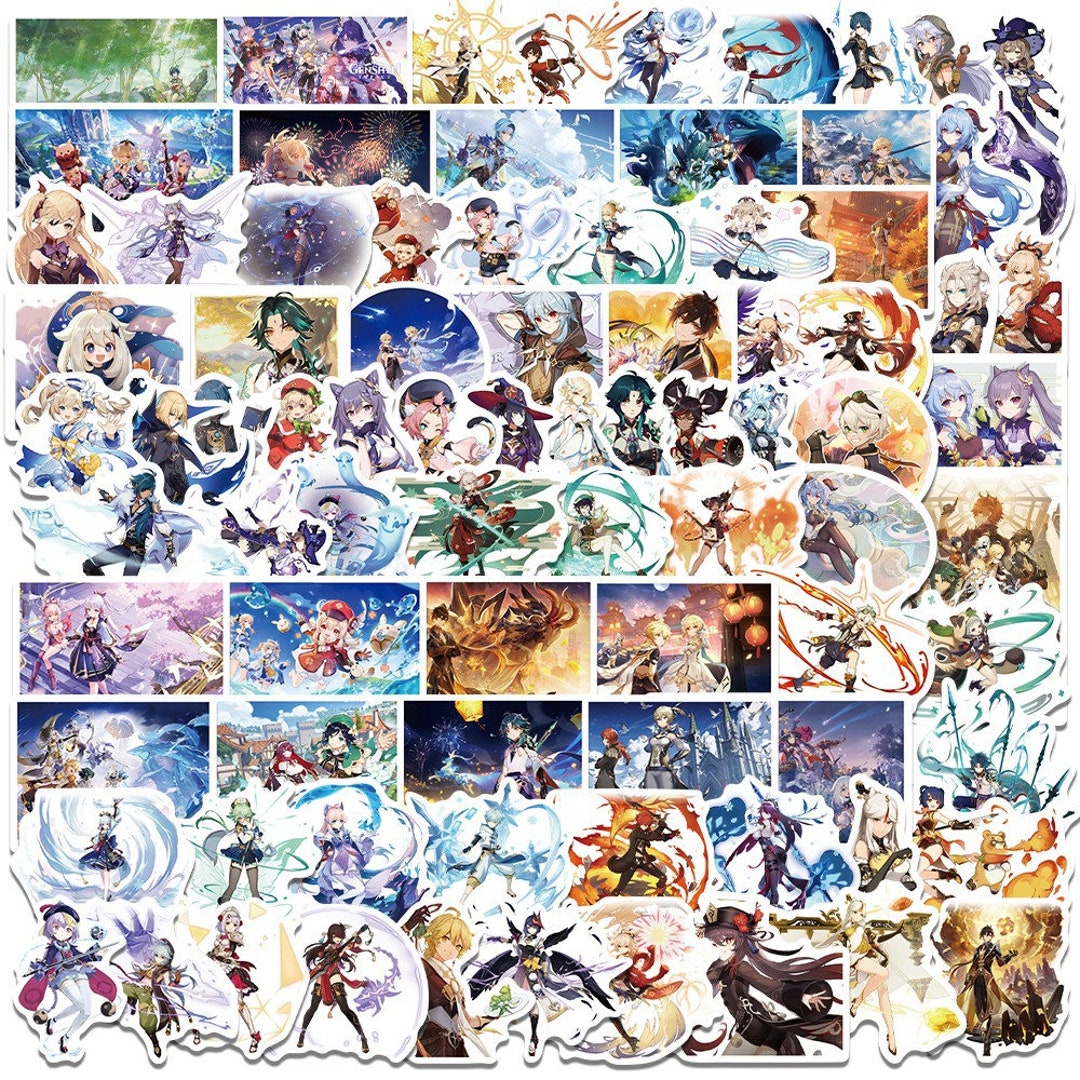 100 Stickers Genshin Impact P2 Game Theme Design Cute Aestheic Stickers ...