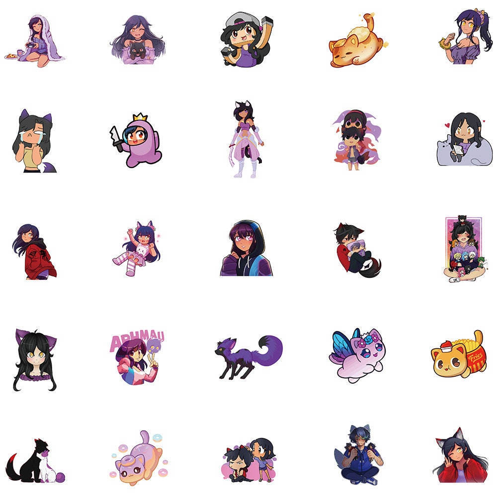 50 Stickers Aphmau Design Cute Aesthetic Stickers Decal Collection ...
