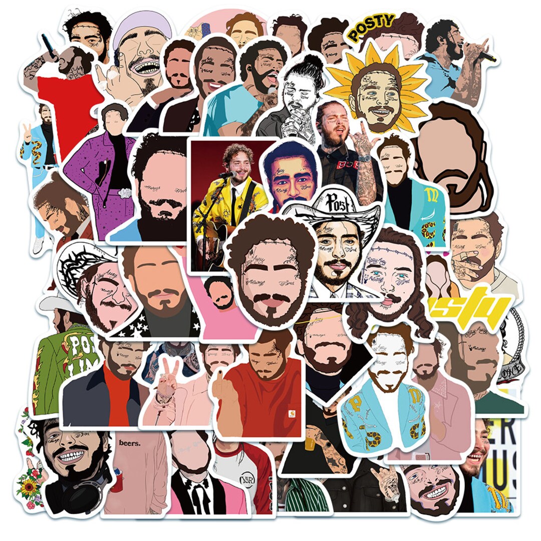 50 Stickers Post Malone Design Cute Aesthetic Stickers Decal Collection ...