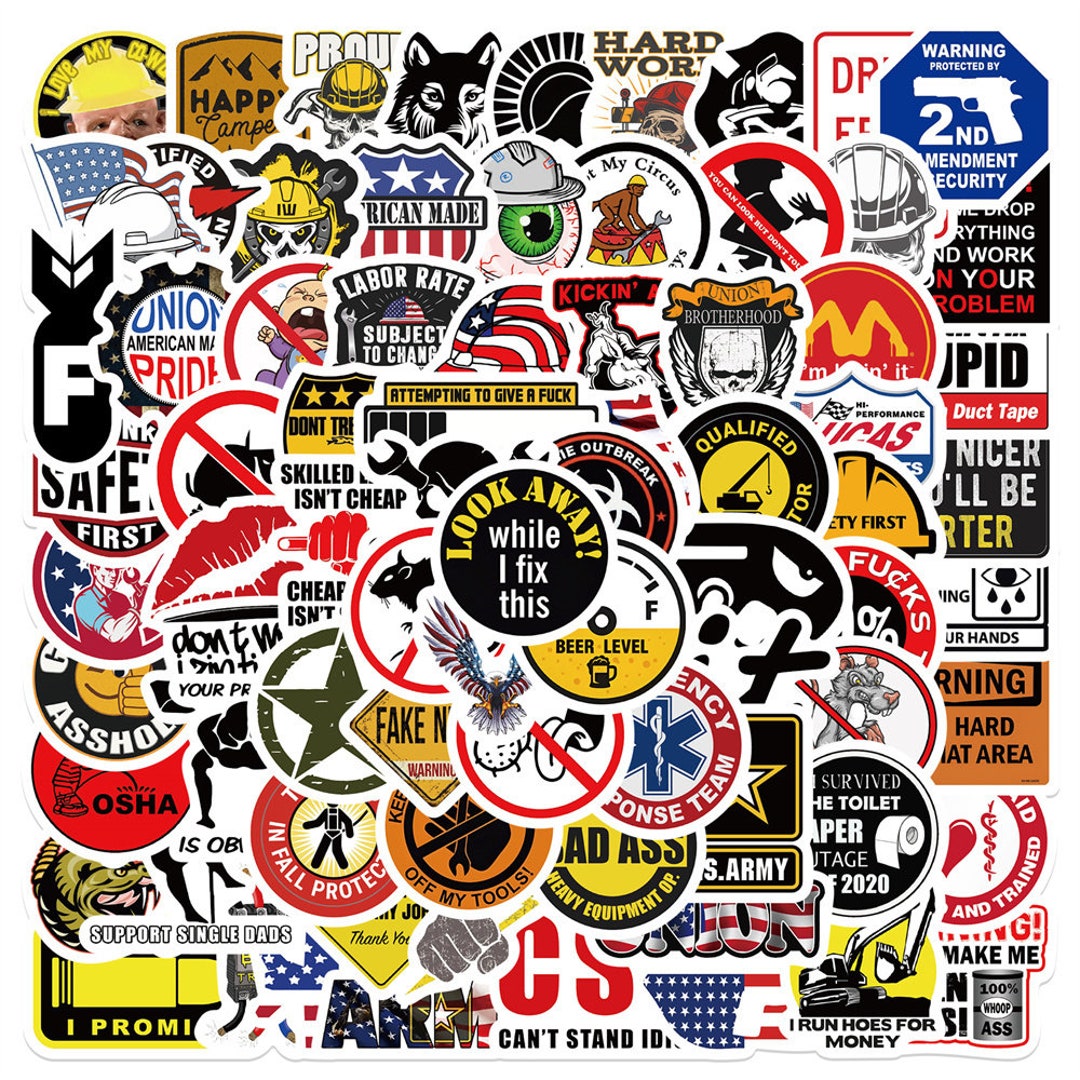 98 Stickers Funny Hard Hat Design Cute Aesthetic Stickers - Etsy