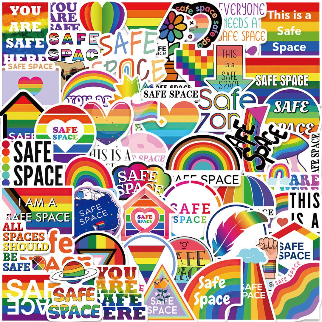 50 Stickers Safe Space Safe Zone Design Cute Aesthetic Stickers Decal ...