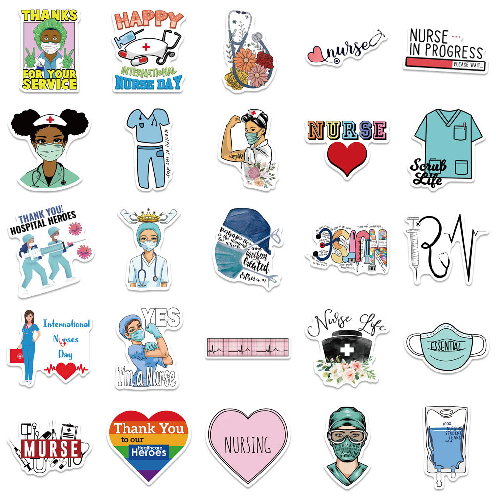 100 Stickers Nurse Medical Theme Design Cute Aestheic Stickers ...