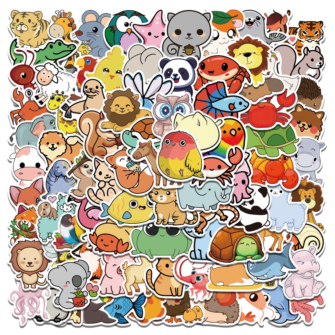 100 Stickers Animals Theme Design Pack 2 Cute Aesthetic Stickers ...