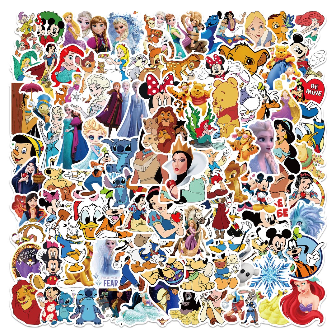 100 Stickers Classic Cartoon Theme Design Cute Aestheic Stickers ...
