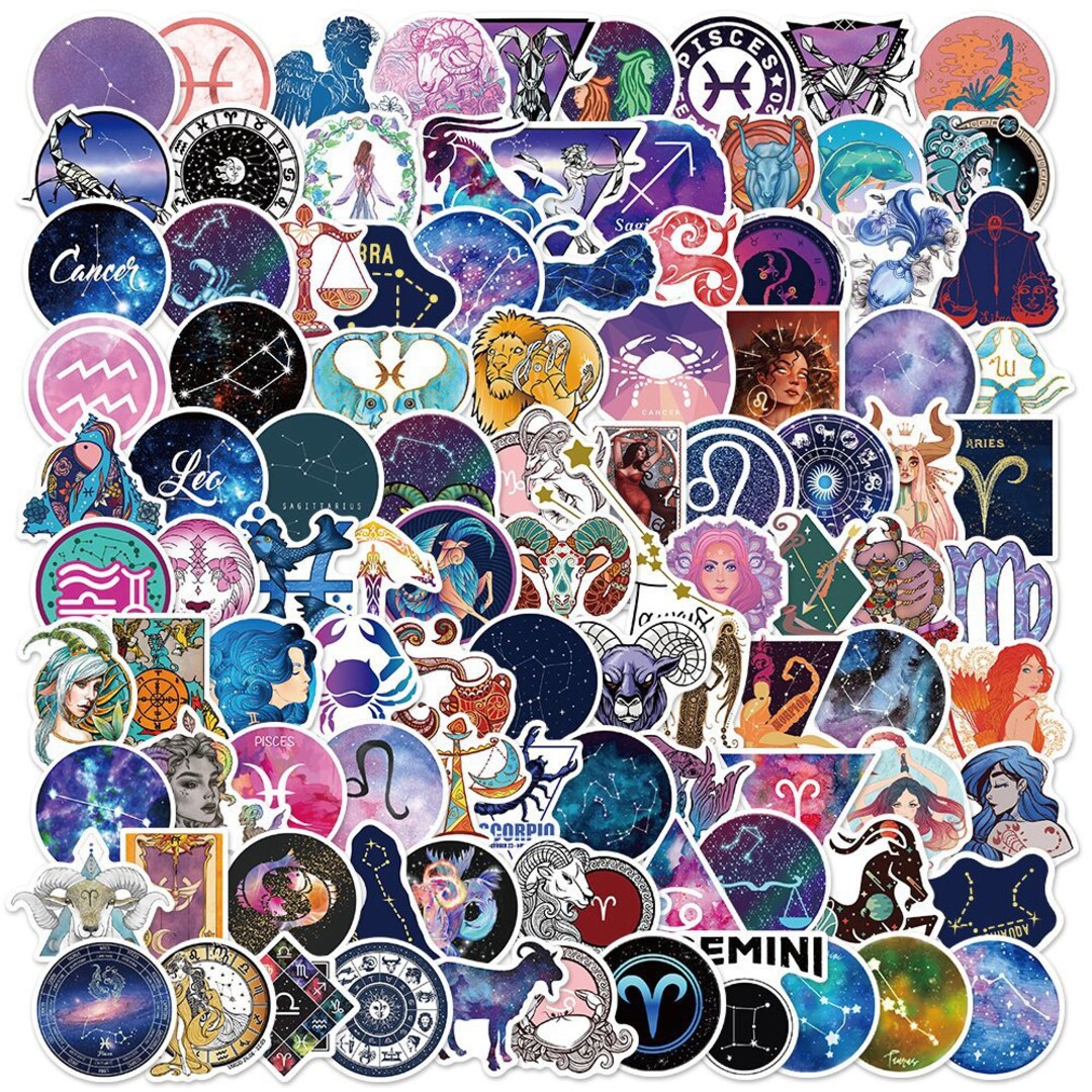 100 Stickers Constellation Theme Design Cute Aestheic Stickers ...