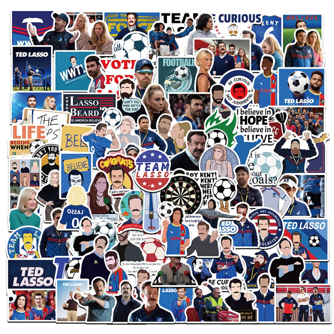 100 Stickers Ted Lasso TV Drama Theme Design Cute Aestheic Stickers ...