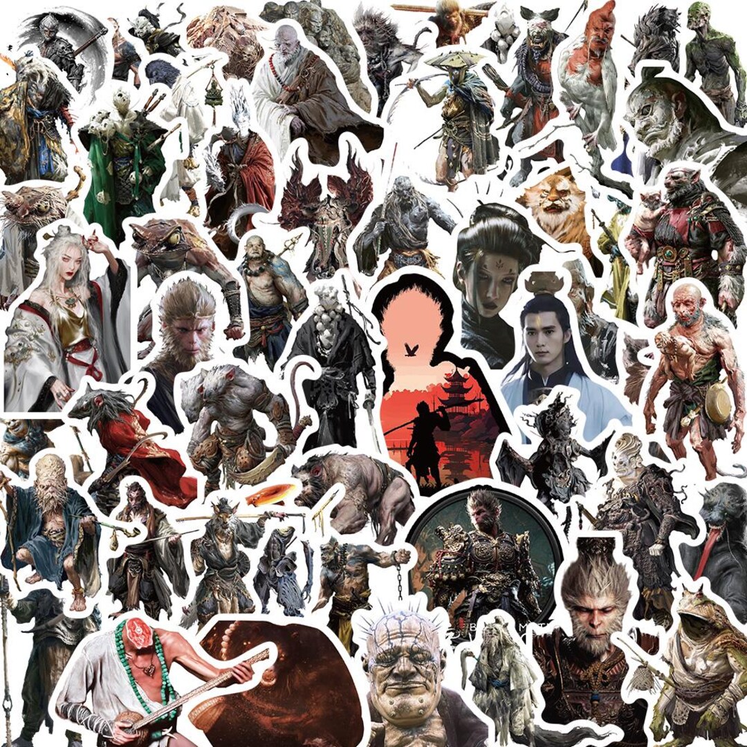 Black Myth Wukong Stickers: Chinese Fantasy Game Vinyl Decals (57 PCS ...