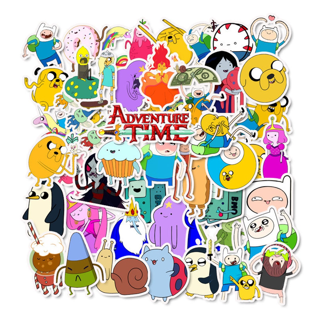 50 Stickers Adventure Time P1 Cartoon Design Cute Aesthetic Stickers ...