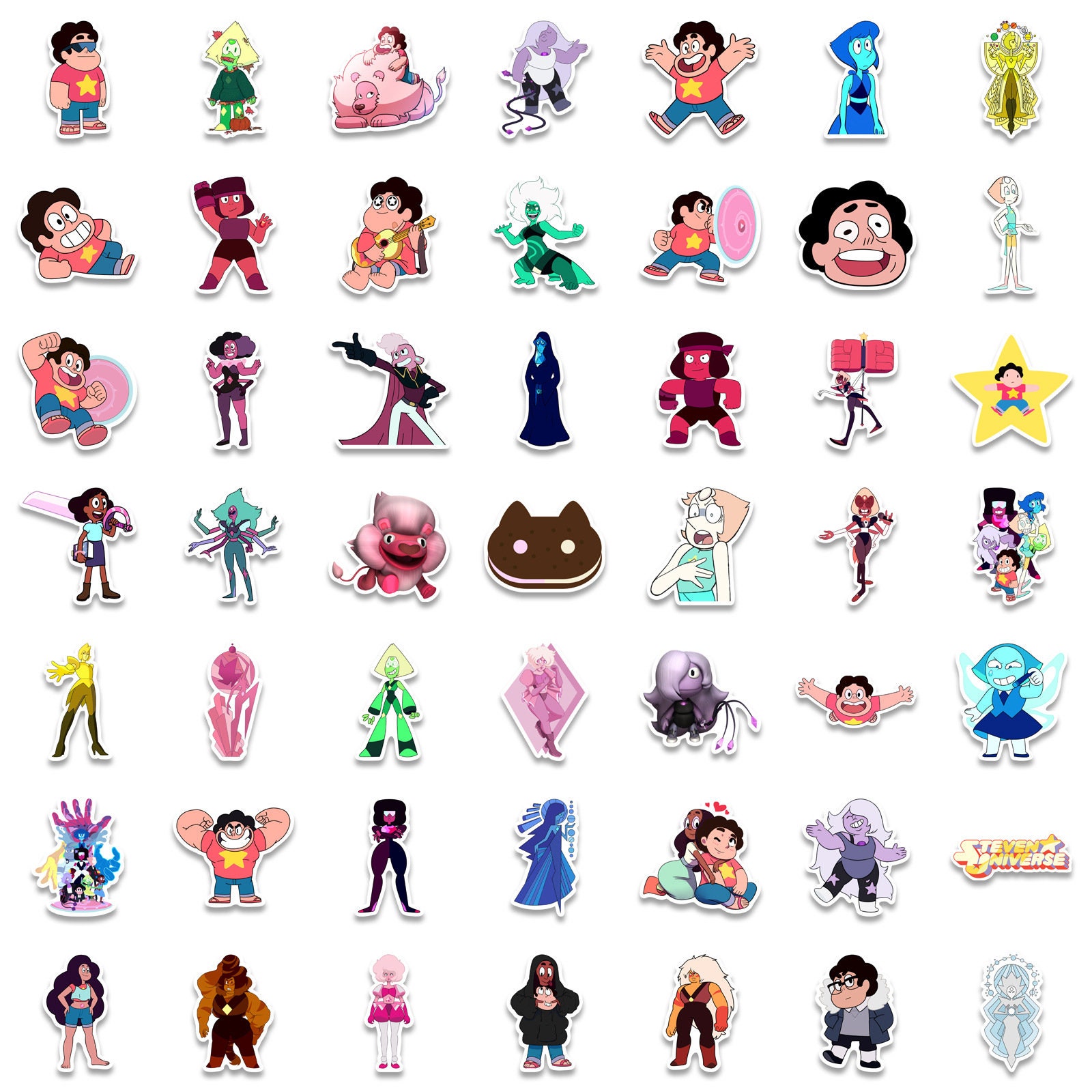 100 Stickers Steven Universe Cartoon Theme Design Cute Aestheic ...