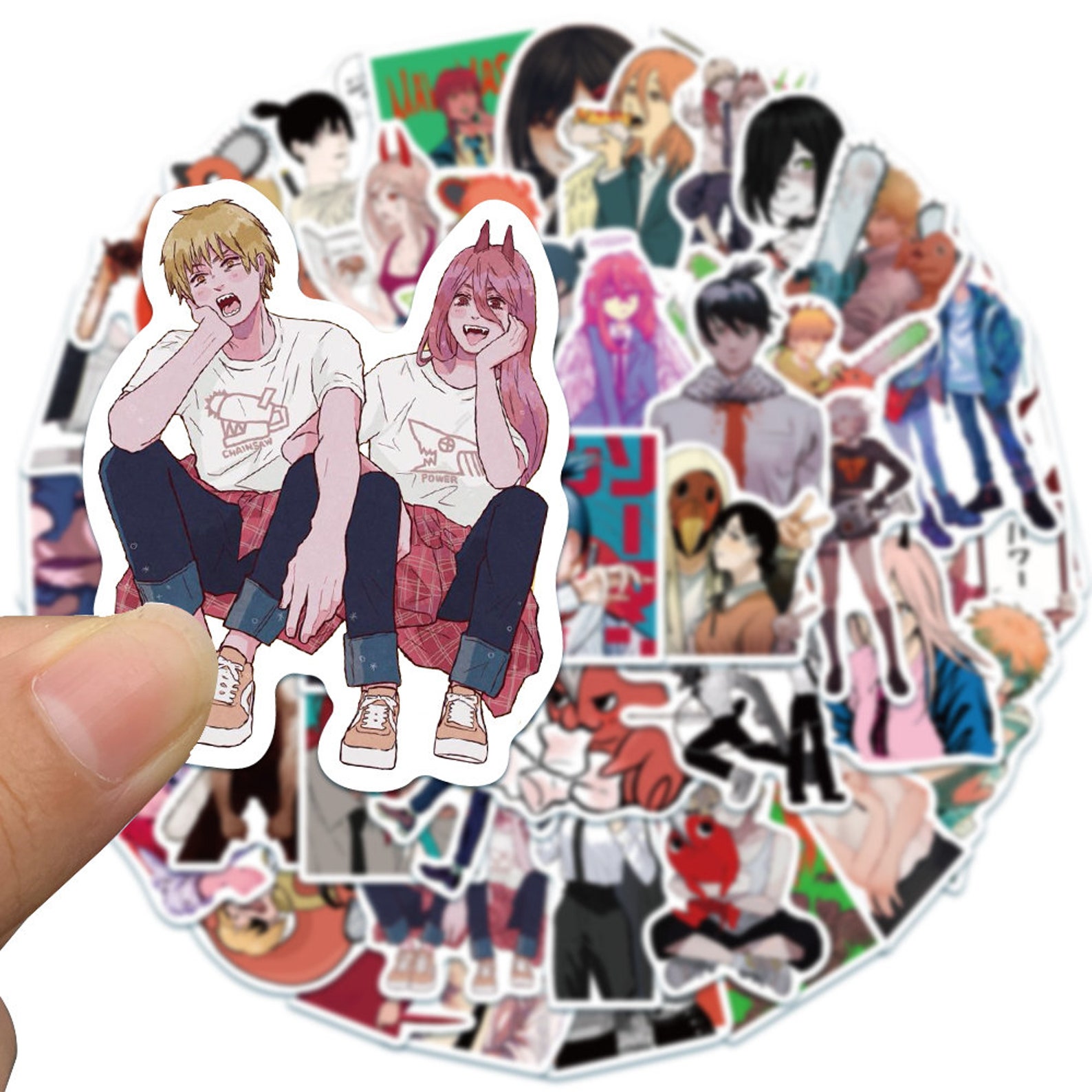 50 Stickers Chainsaw Man Anime Design Cute Aesthetic Stickers Decal ...