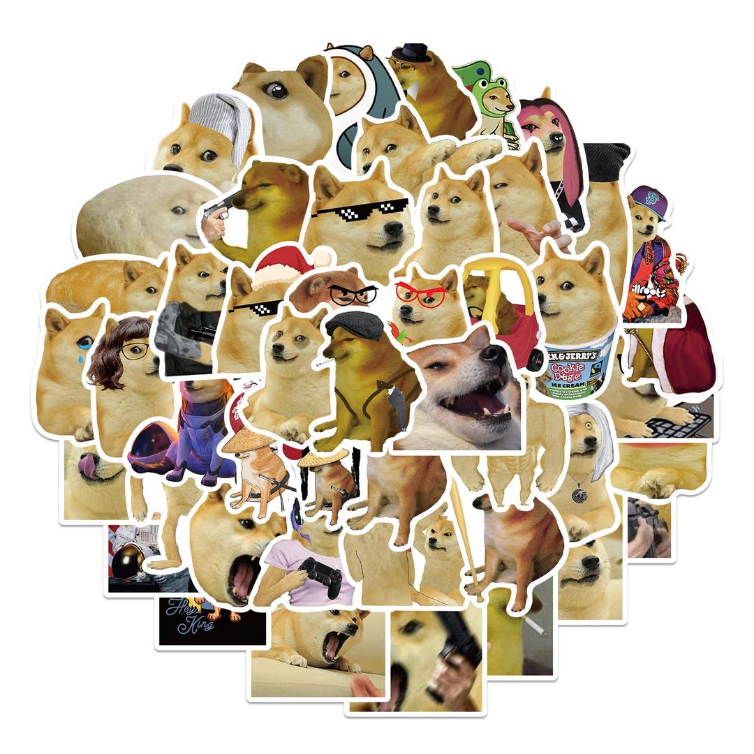 50 Stickers Doge Meme Design Cute Aesthetic Stickers Decal Collection ...