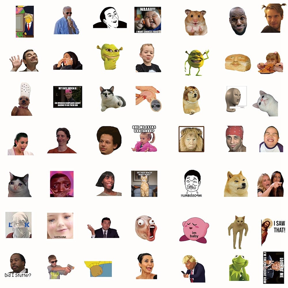 100 Funny Meme Stickers: TV Shows, Emoji, Internet Humor - Etsy Australia