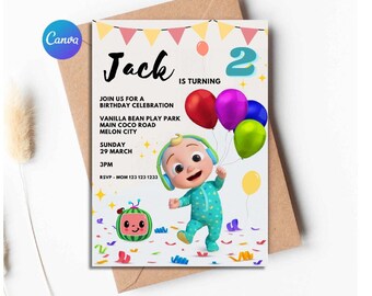 Cocomelon Invite Template - Etsy