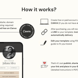Instagram Link in Bio Template, Linktree Template Canva, Landing Page ...