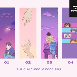 Anime Printable Bookmarks Digital Print Bookmarks Japanese - Etsy