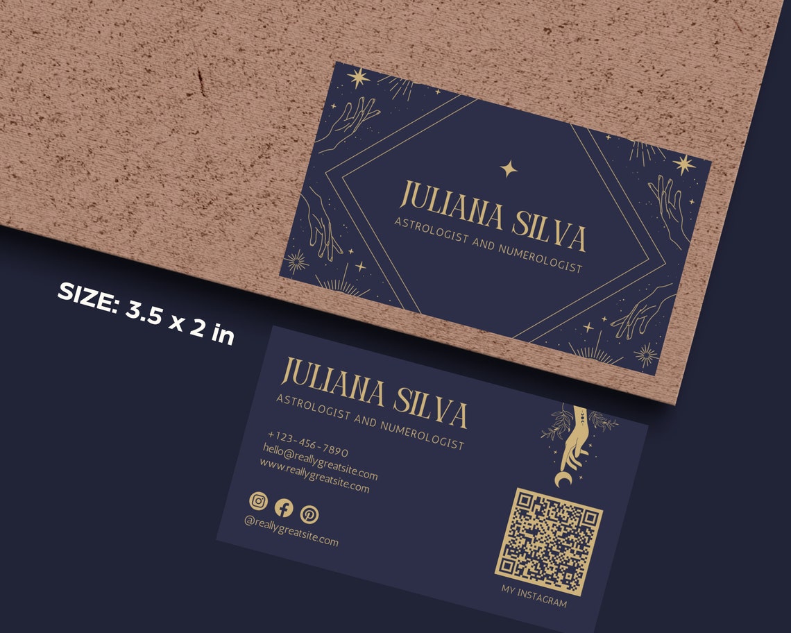 Astrologer Business Card Template, Witch Business Card, Printable ...
