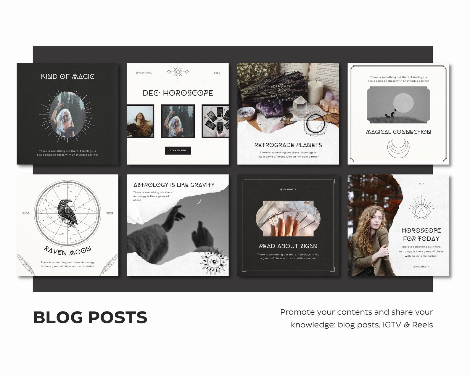 Mystic Instagram Canva Template, Astrologer Social Media, Zodiac ...