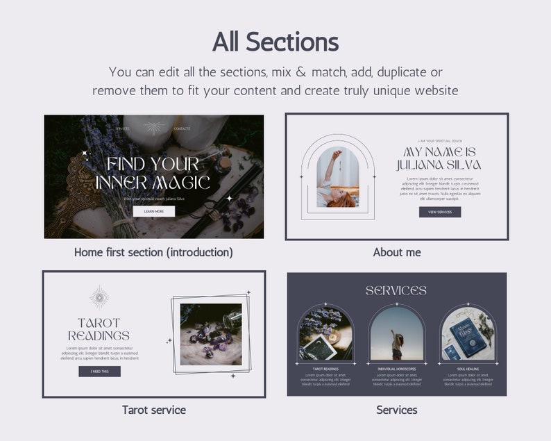 Spiritual Website Template Canva, Mystical Website, Magic Astrologer ...