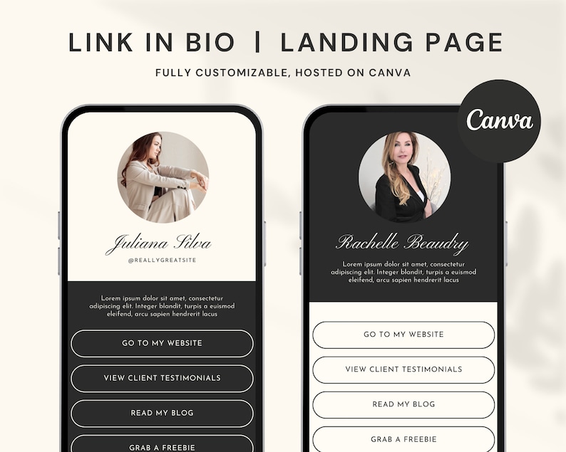 Classy Instagram Link in Bio Template, Minimalist Linktree Template ...