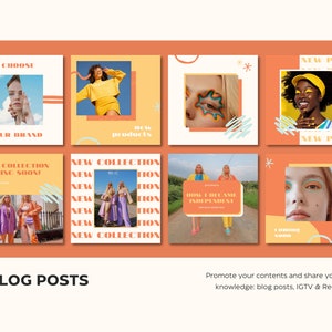 Rainbow Colorful Instagram Canva Templates, Bright Color Social Media ...