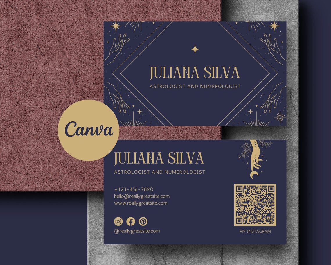 Astrologer Business Card Template, Witch Business Card, Printable ...