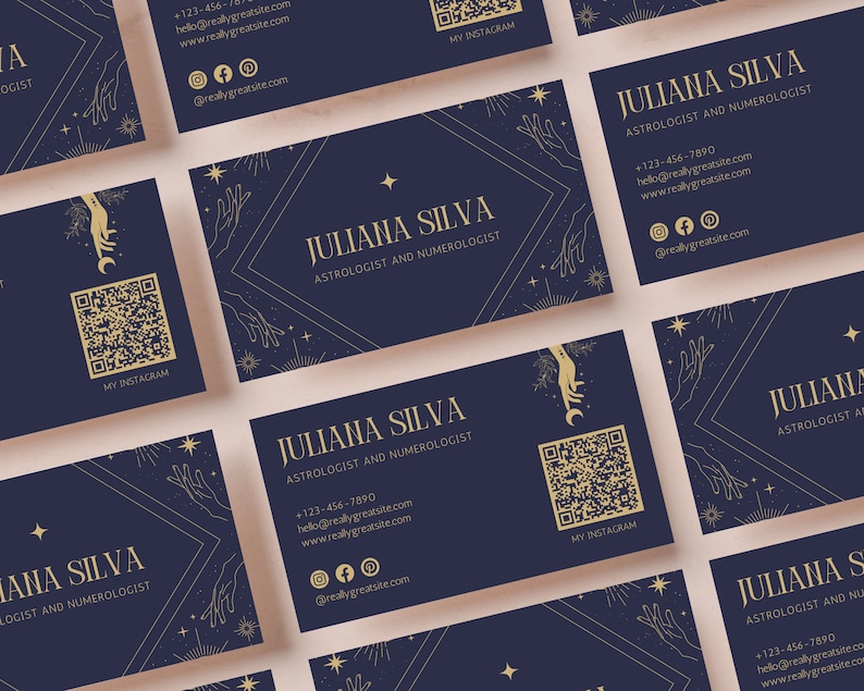 Astrologer Business Card Template, Witch Business Card, Printable ...