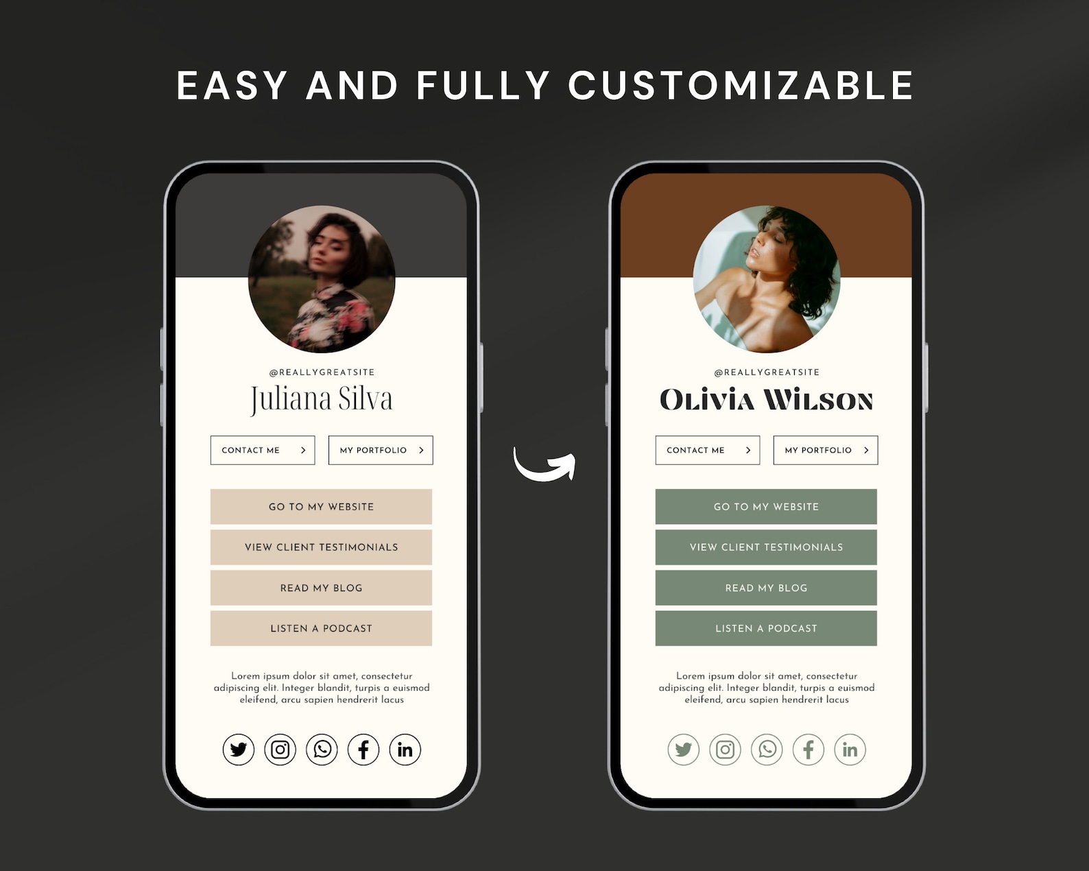 Instagram Link in Bio Template, Linktree Template Canva, Landing Page ...