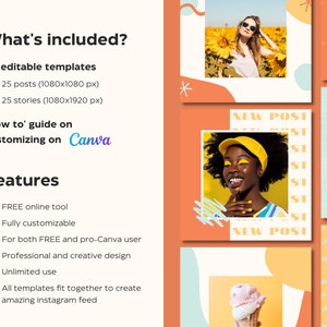 Rainbow Colorful Instagram Canva Templates, Bright Color Social Media ...
