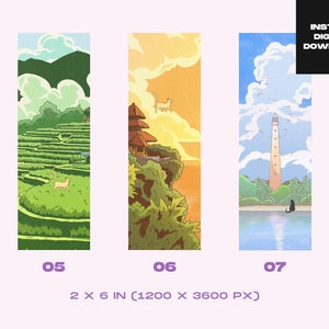 Japanese Printable Bookmarks Digital Print Bookmarks Anime - Etsy