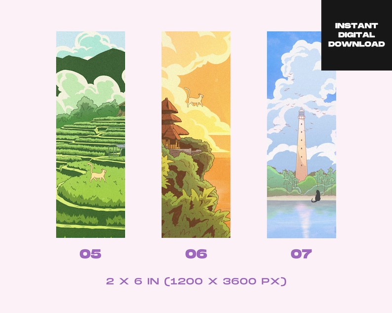 Japanese Printable Bookmarks, Digital Print Bookmarks, Anime Bookmark ...