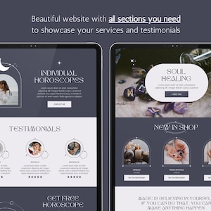 Spiritual Website Template Canva, Mystical Website, Magic Astrologer ...