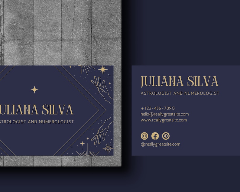 Astrologer Business Card Template, Witch Business Card, Printable ...