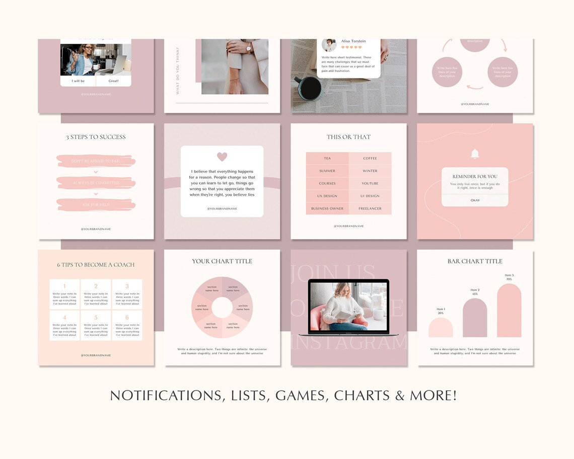 Coach Instagram Post Templates Canva, Course Creator Social Media Feed ...