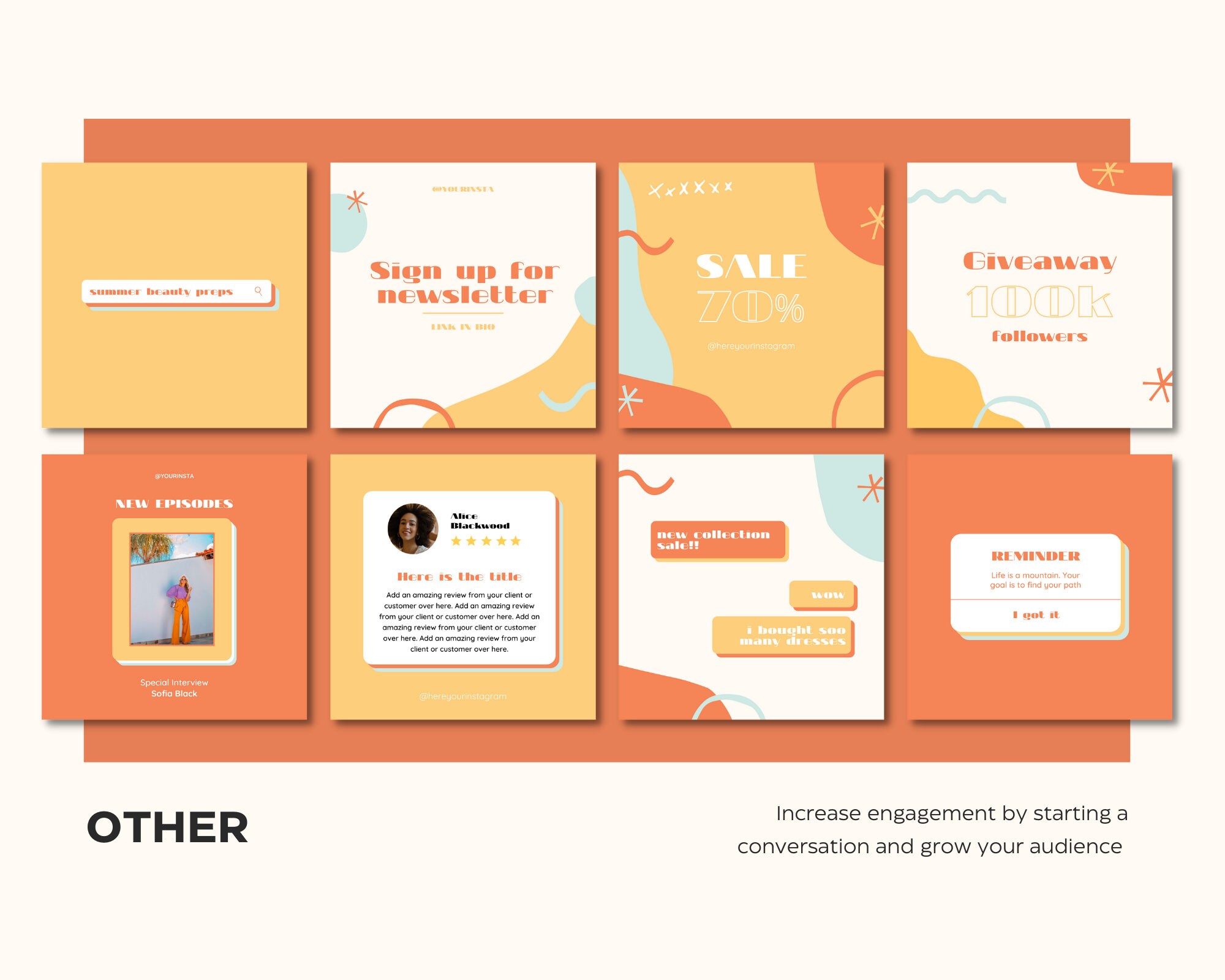 Rainbow Colorful Instagram Canva Templates, Bright Color Social Media ...