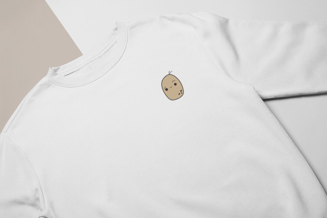 Sus Potato Embroidered Sweatshirt, Cute Kawaii Embroidery, Cute Potato ...