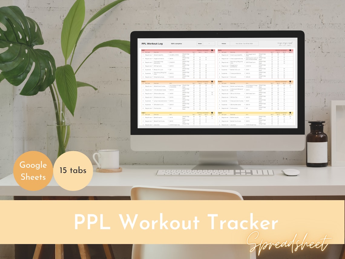 PPL Workout Tracker Spreadsheet (google Sheets) - Etsy