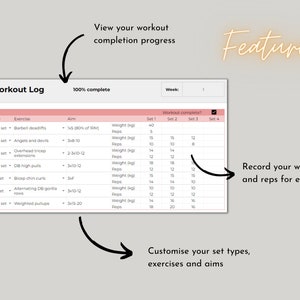 PPL Workout Tracker Spreadsheet (google Sheets) - Etsy