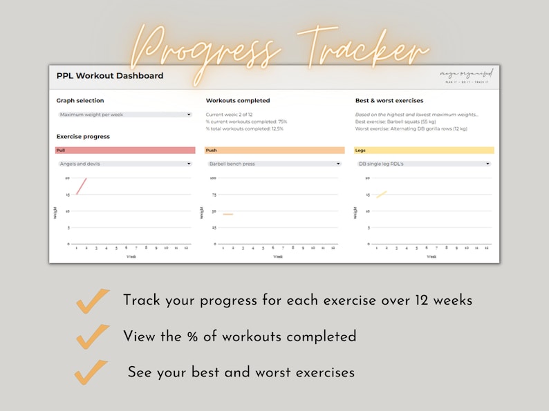 PPL Workout Tracker Spreadsheet (google Sheets) - Etsy