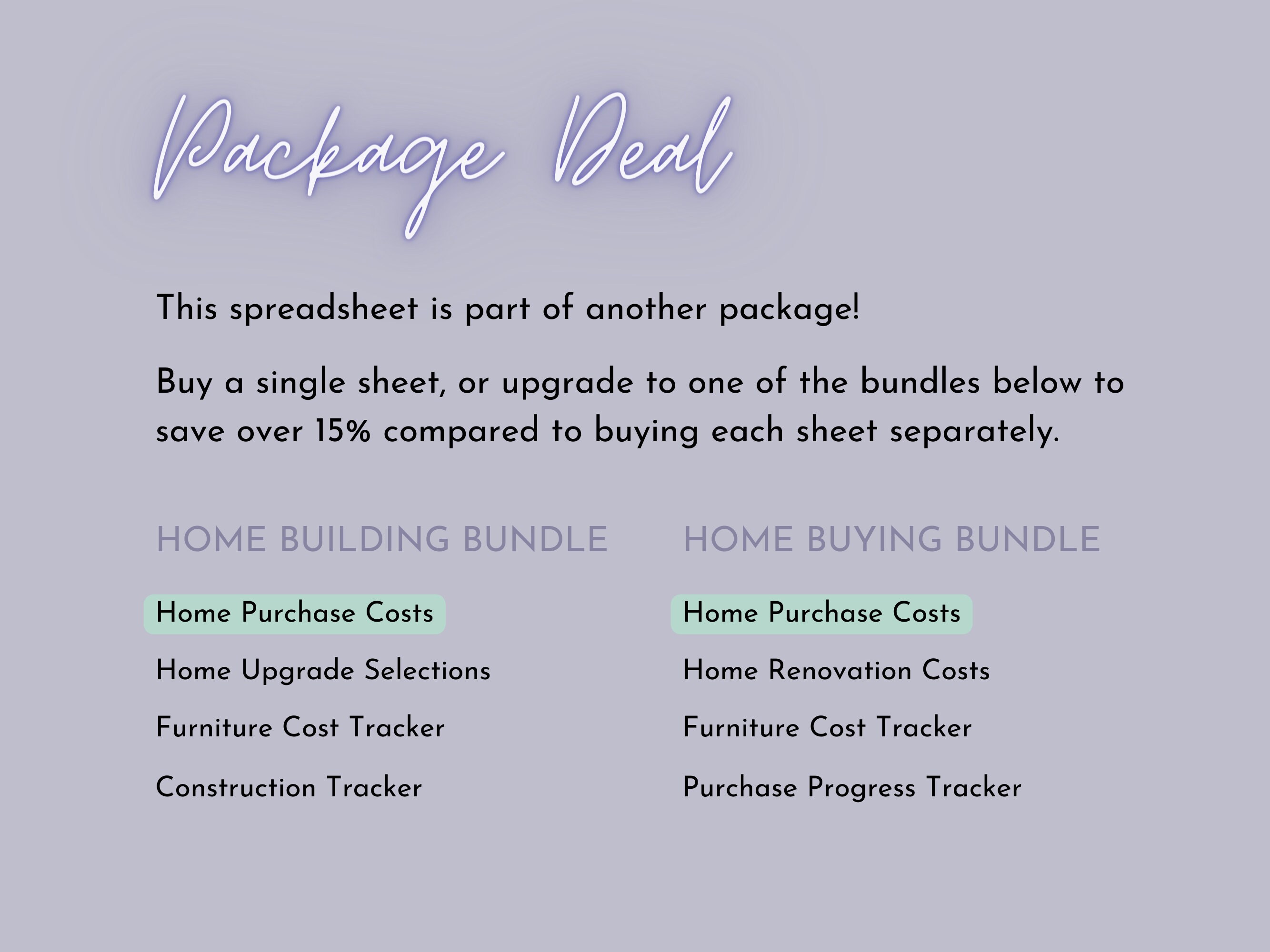 Home Purchase Costs | Google Sheets Spreadsheet Template | House ...