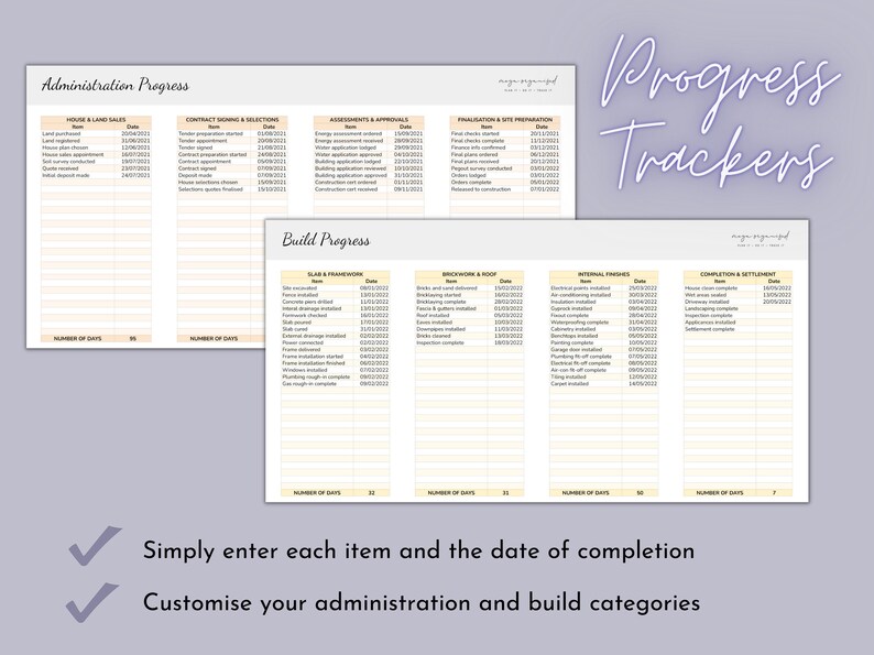 Construction Tracker | Spreadsheet Template | Gantt Chart | Google ...