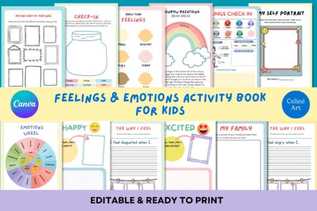 Editable FEELINGS ACTIVITY BOOK for Kids - Etsy
