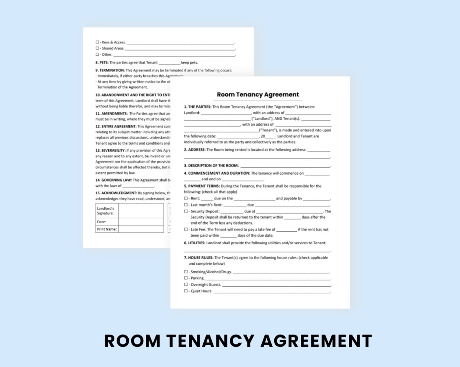 Editable Tenancy Agreement - Etsy