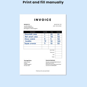 Simple VAT Invoice Template - Etsy