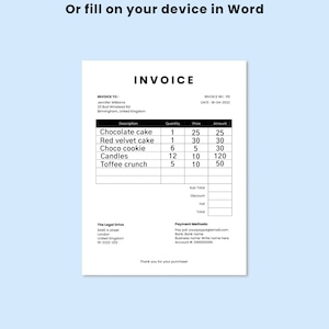 Simple VAT Invoice Template - Etsy