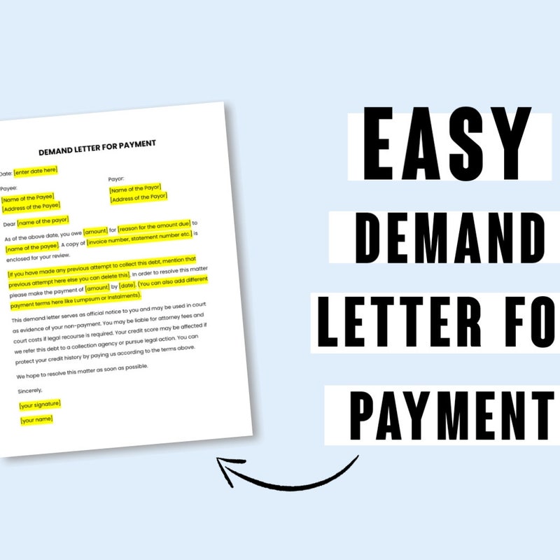 Payment Demand Letter - Etsy