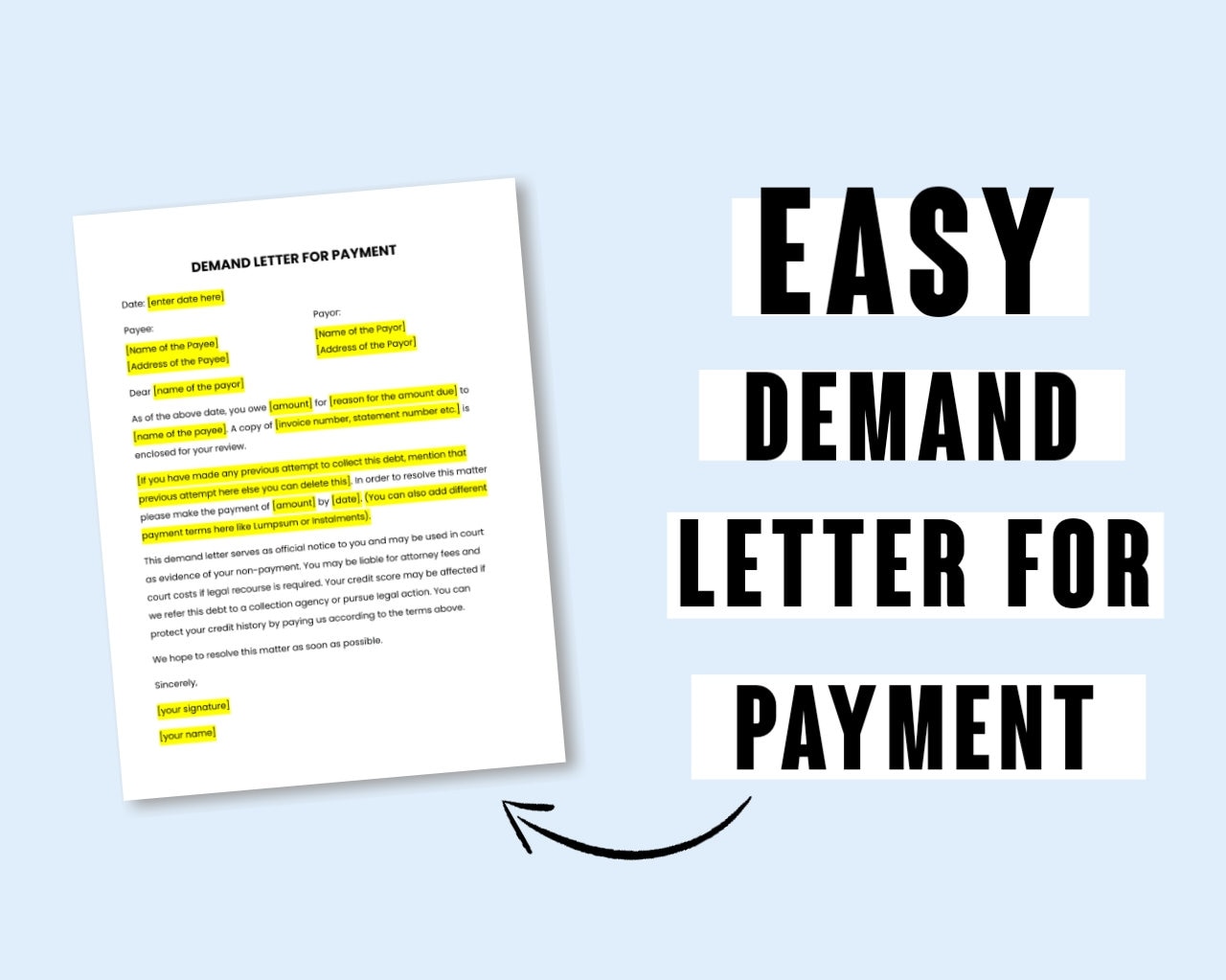 Demand Letter for Payment - Etsy