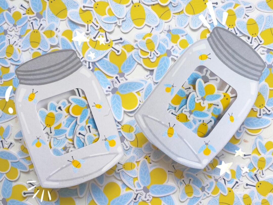 20 Transparent Firefly Jar Sticker Flakes Scrapbooking Craft Stickers ...