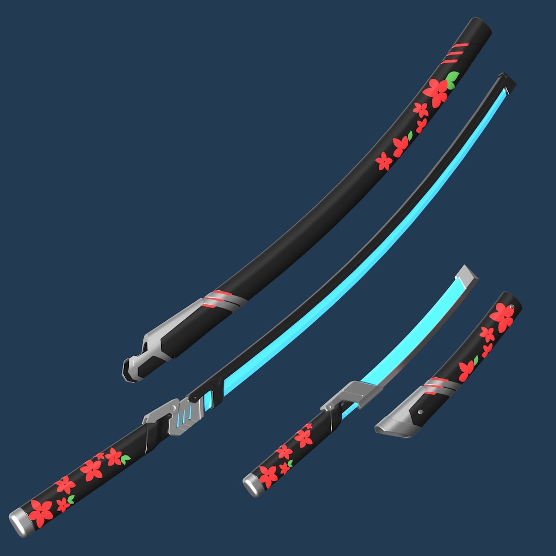 Files for 3D Printing Genji Cyber Demon Katana and Knife Overwatch 2 ...