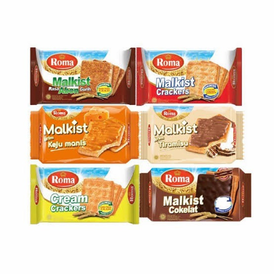 Indonesian Snacks - Roma Malkist Crackers (original / Abon / Cheese ...